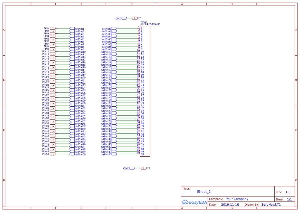 FFC / FPC 50pin - EasyEDA open source hardware lab