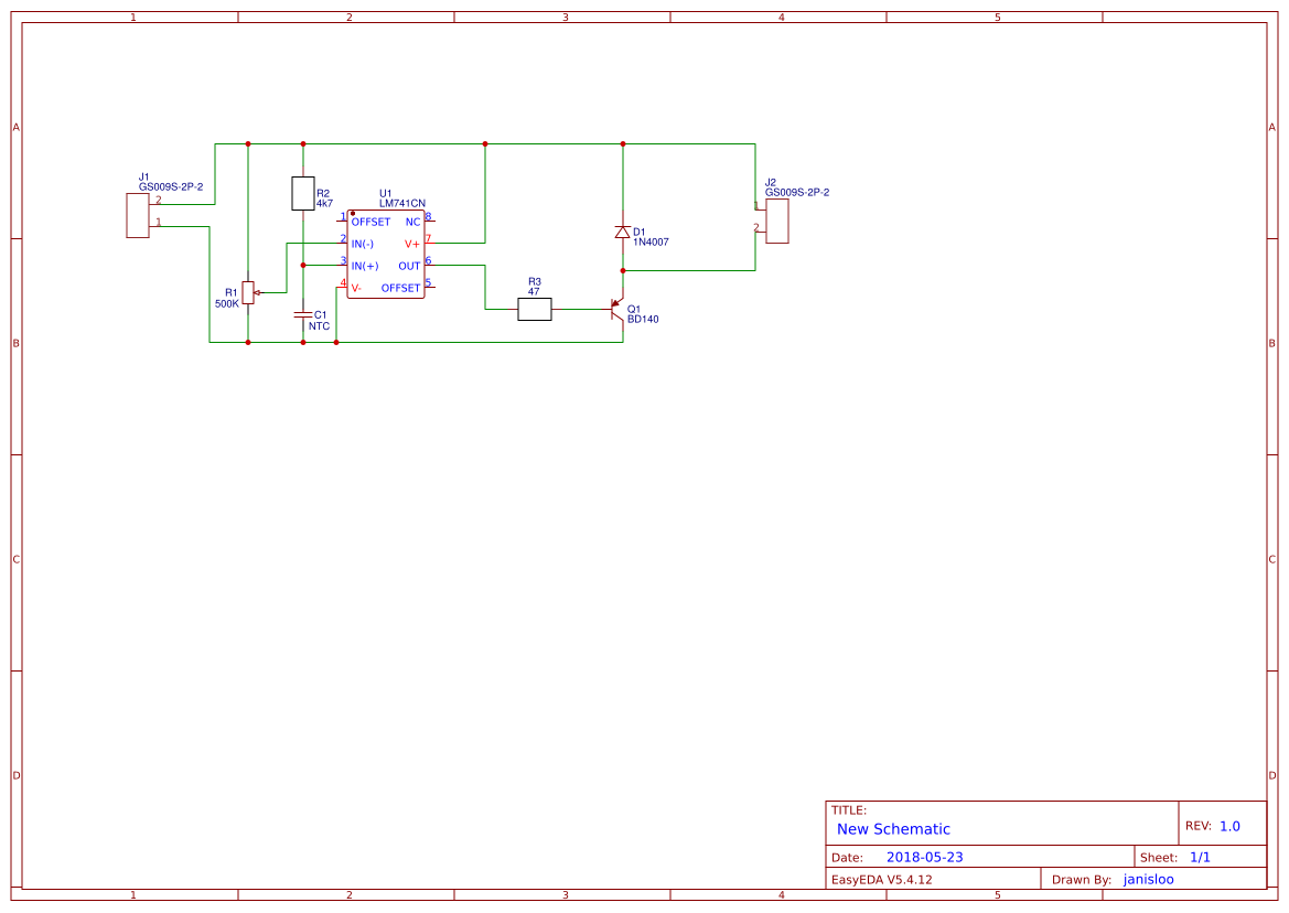 Fan speed control - thermistor, LM741 - EasyEDA open source hardware lab