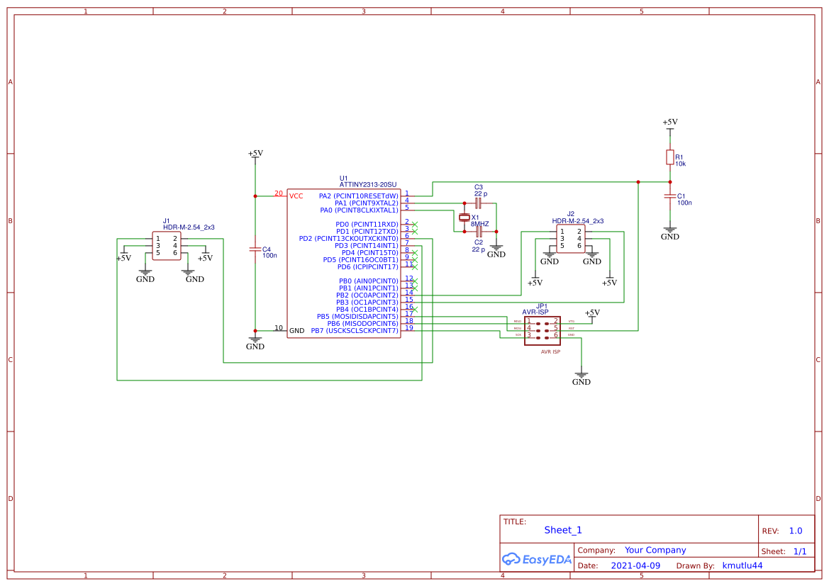 Attiny2313-V_Tail_Mixer - OSHWLab
