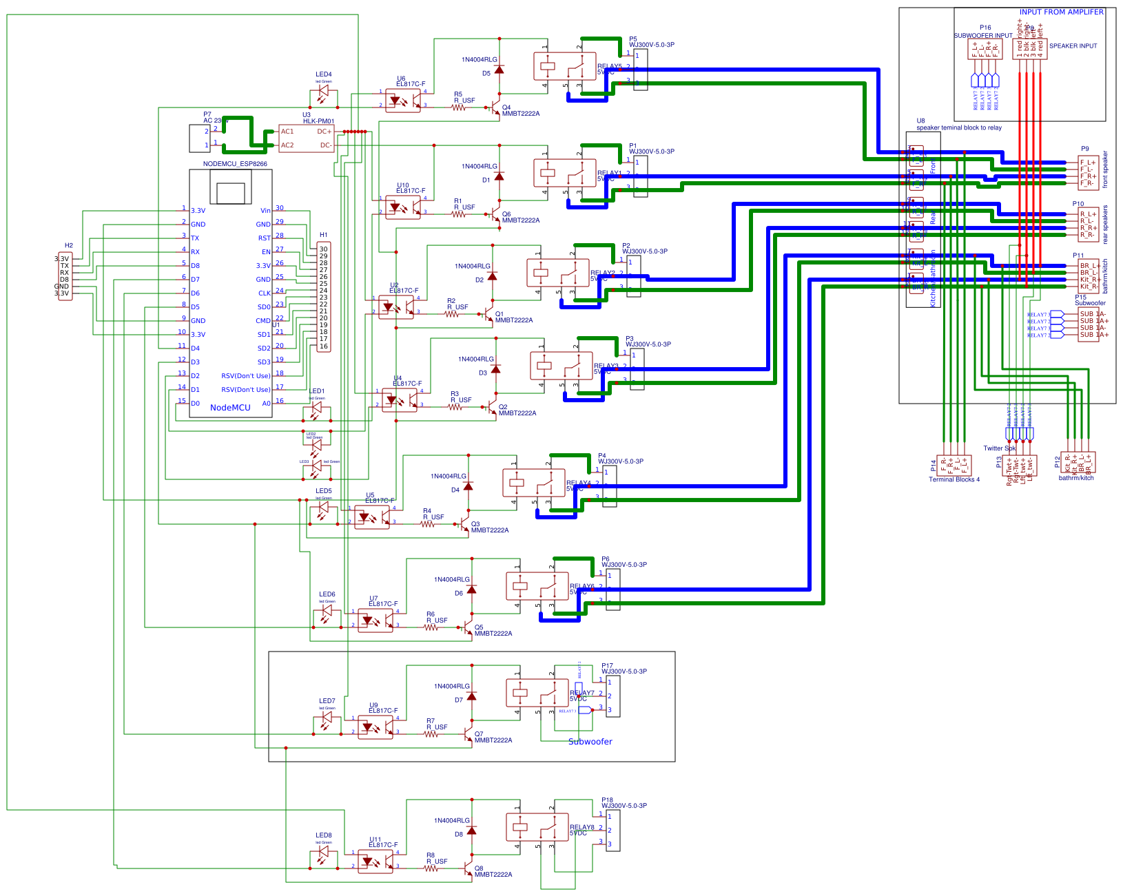 ESP Home Automatic Speaker Selector - OSHWLab