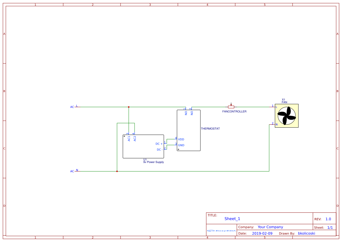 Automted Thermostat controlled heat exchange fan - EasyEDA open source hardware lab