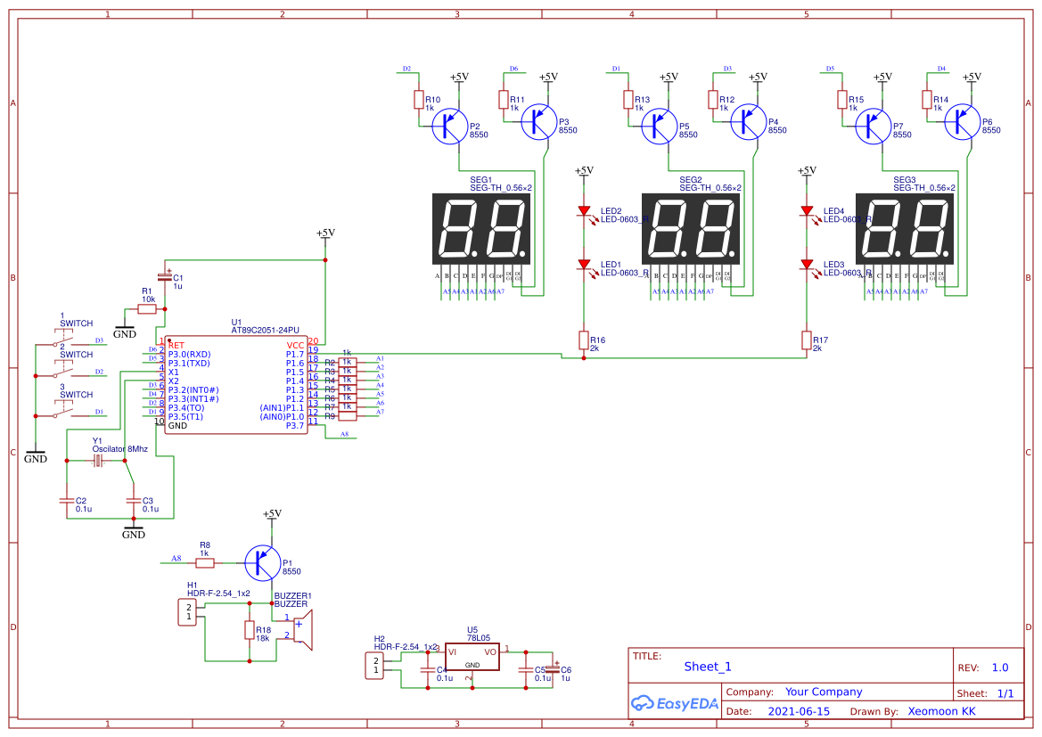 Zegarek elektryczny - EasyEDA open source hardware lab