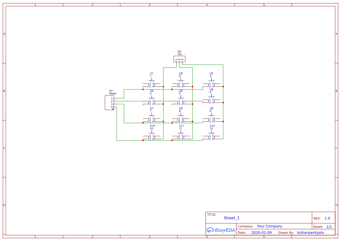 4*3 keypad - OSHWLab