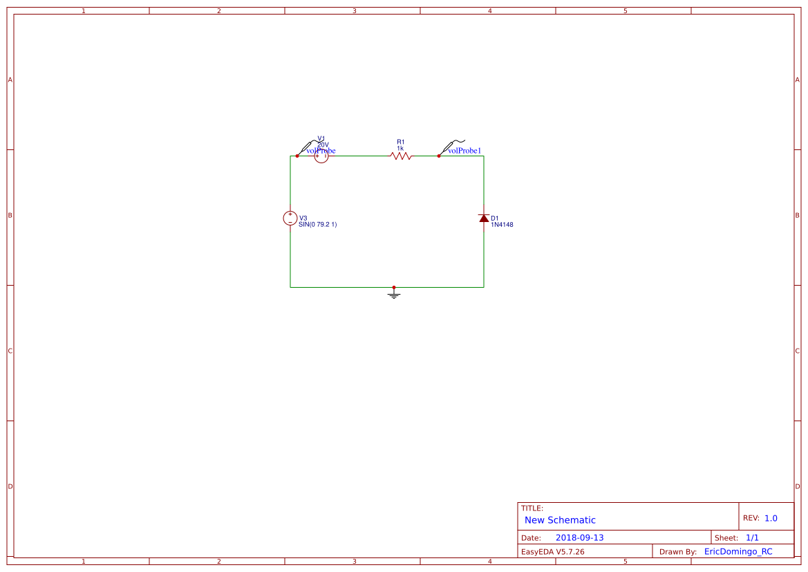 Diodo Recortador practica 3 - EasyEDA open source hardware lab