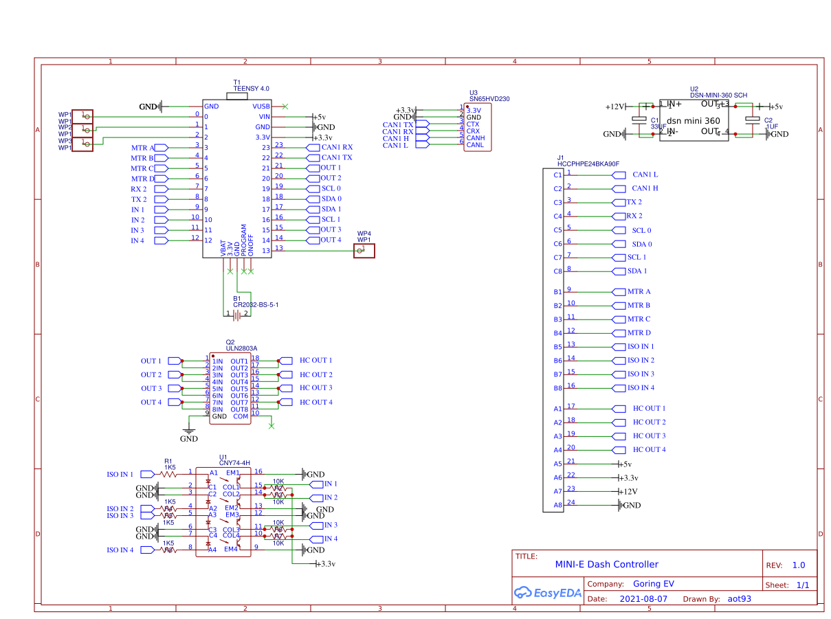 Mini-E Dash Controller - OSHWLab