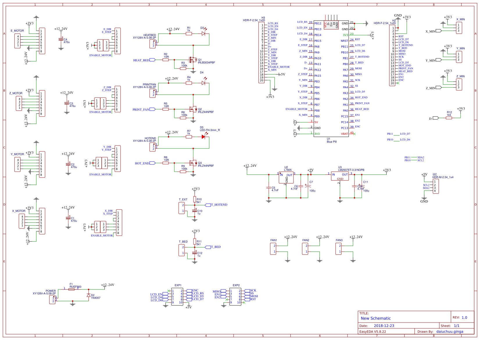 stm32f103 bluepill 3D printer control board - EasyEDA open source hardware lab