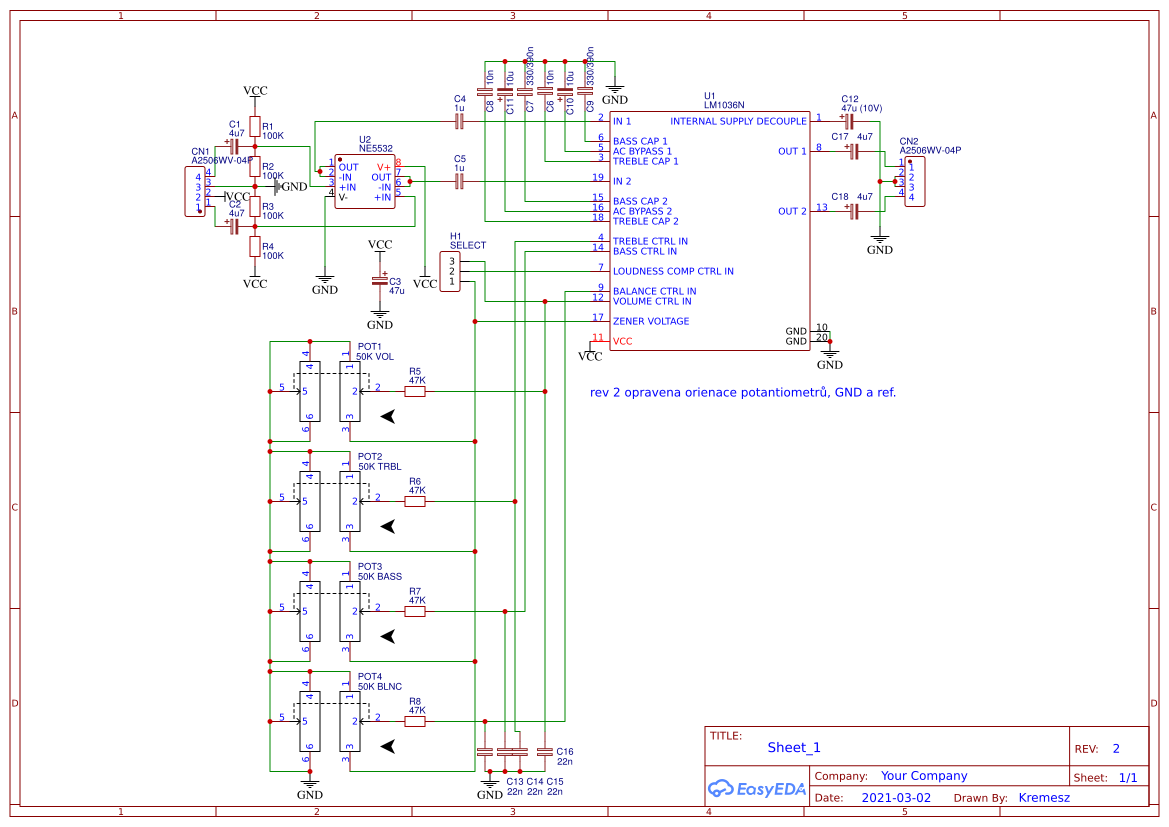 LM1036N PreAmp - OSHWLab