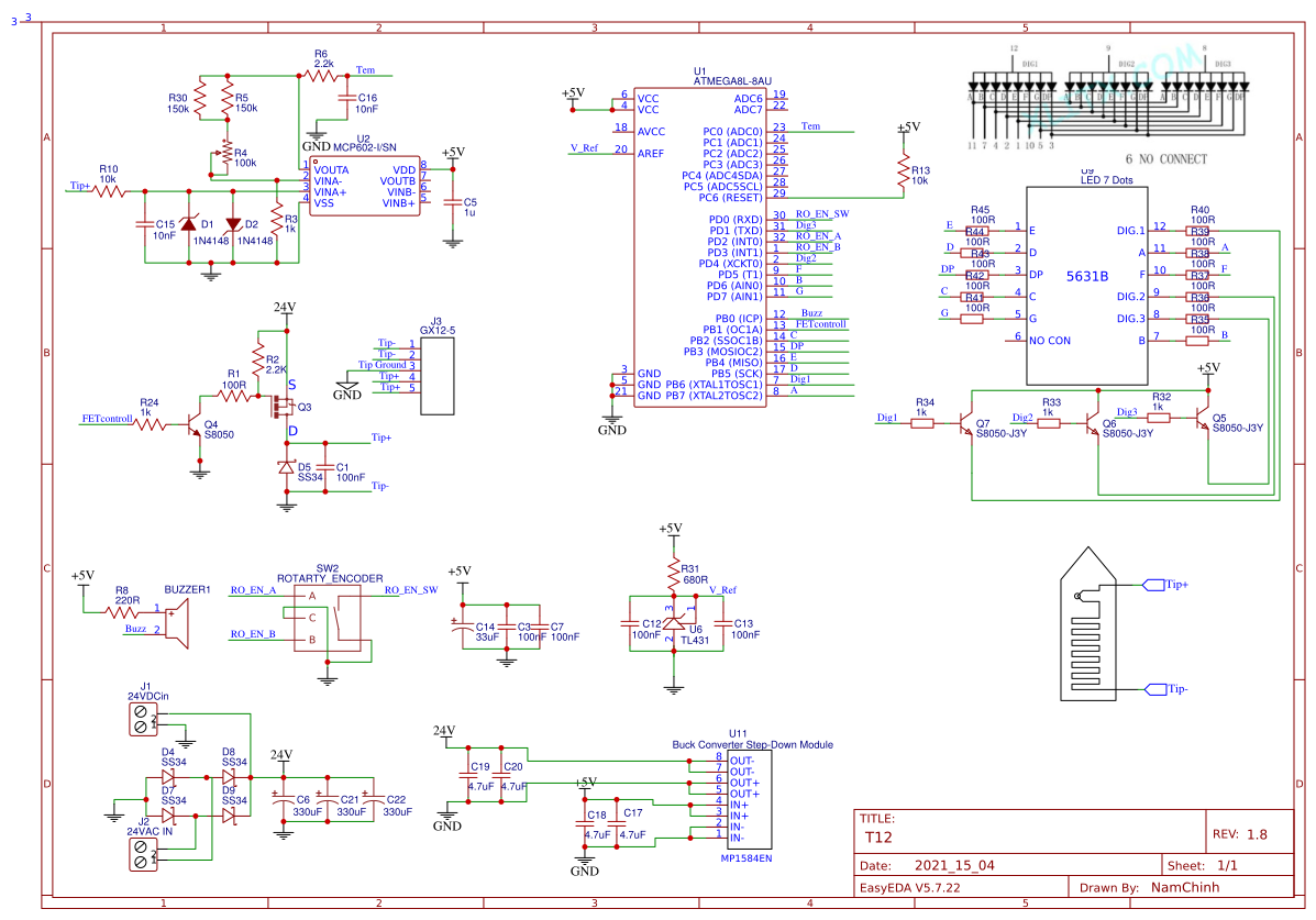 T12 with Atmega8 MCU - EasyEDA open source hardware lab