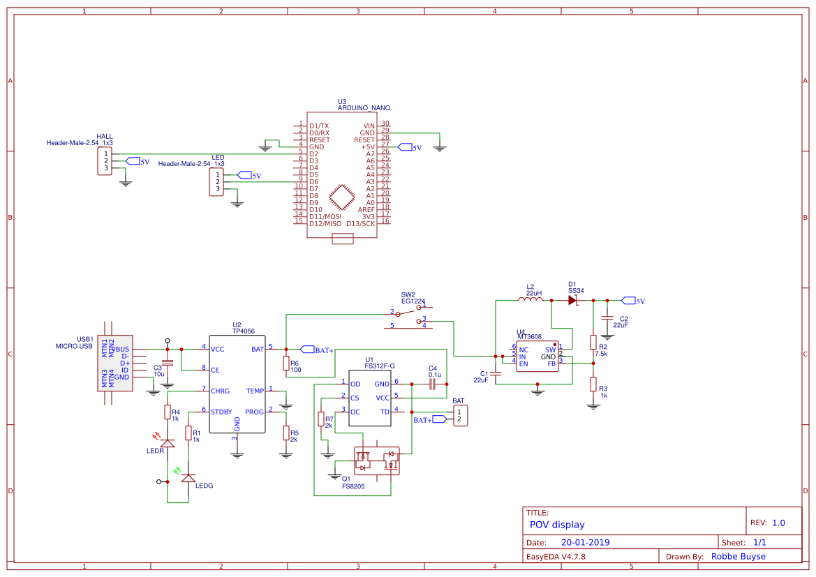 POV-display - EasyEDA open source hardware lab
