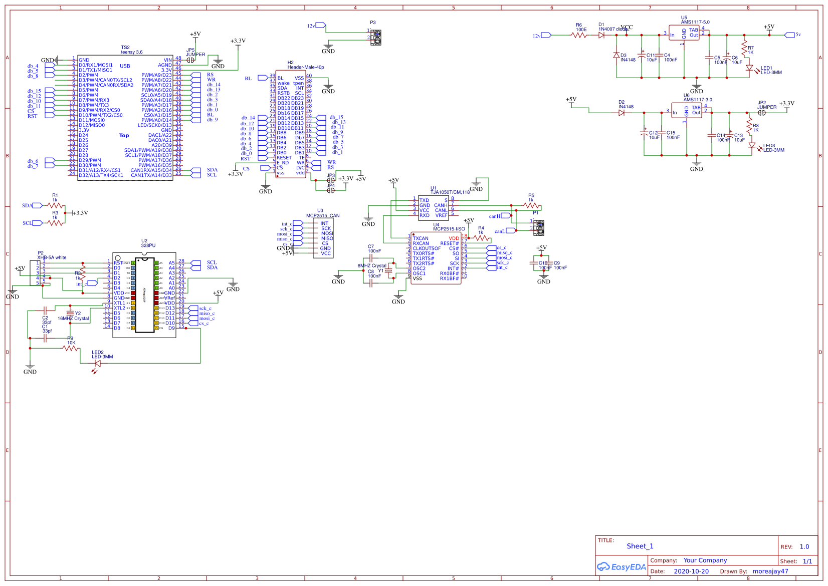 teensydisplay - EasyEDA open source hardware lab