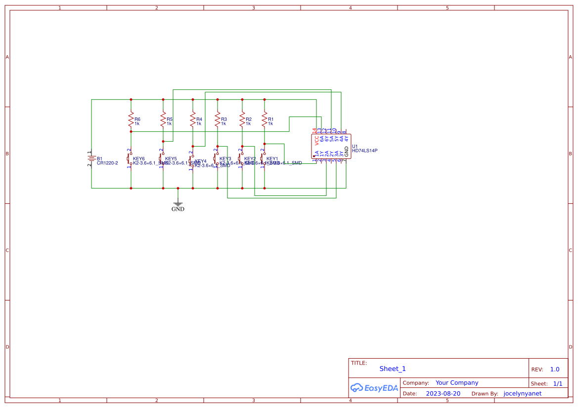 Módulo de entradas digitales con botones pulsadores - OSHWLab