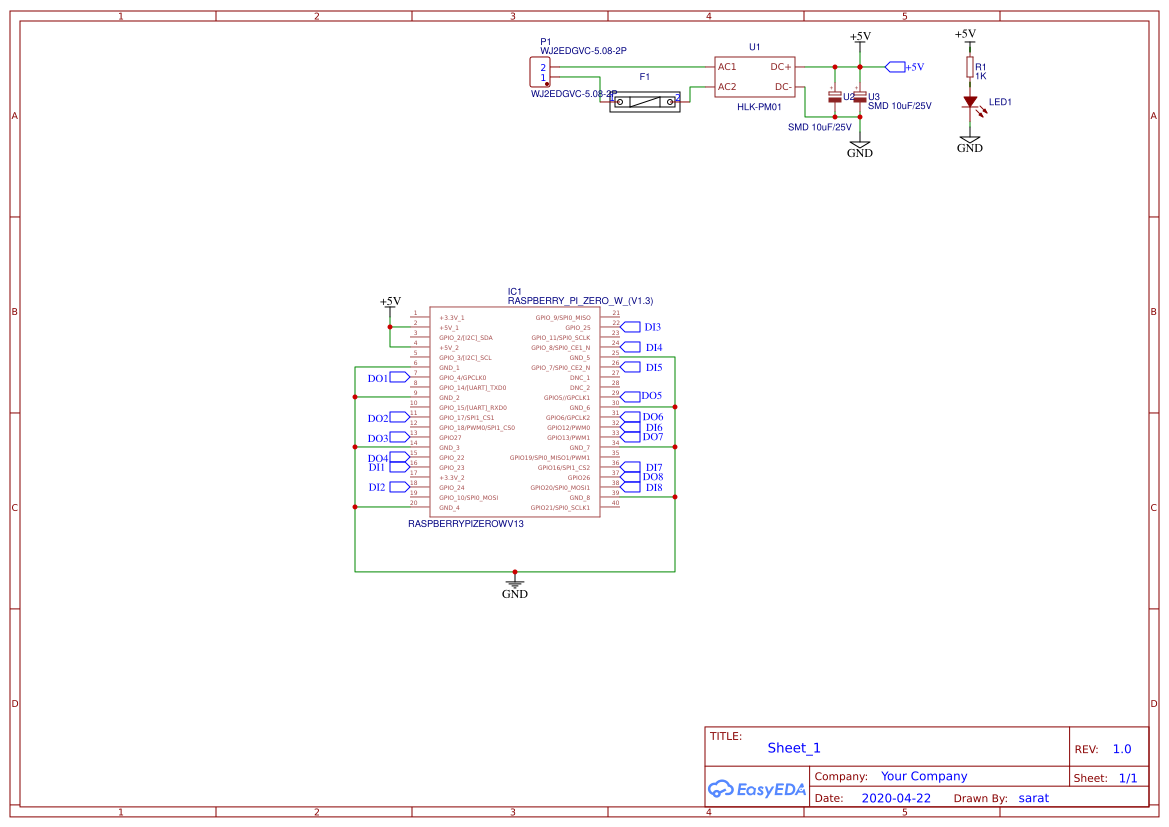 RPI- Zero W 8I IOT - EasyEDA open source hardware lab