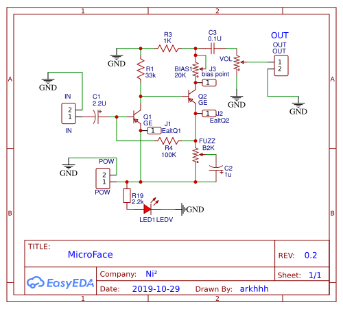 FuzzFace negative ground_rev1 - EasyEDA open source hardware lab