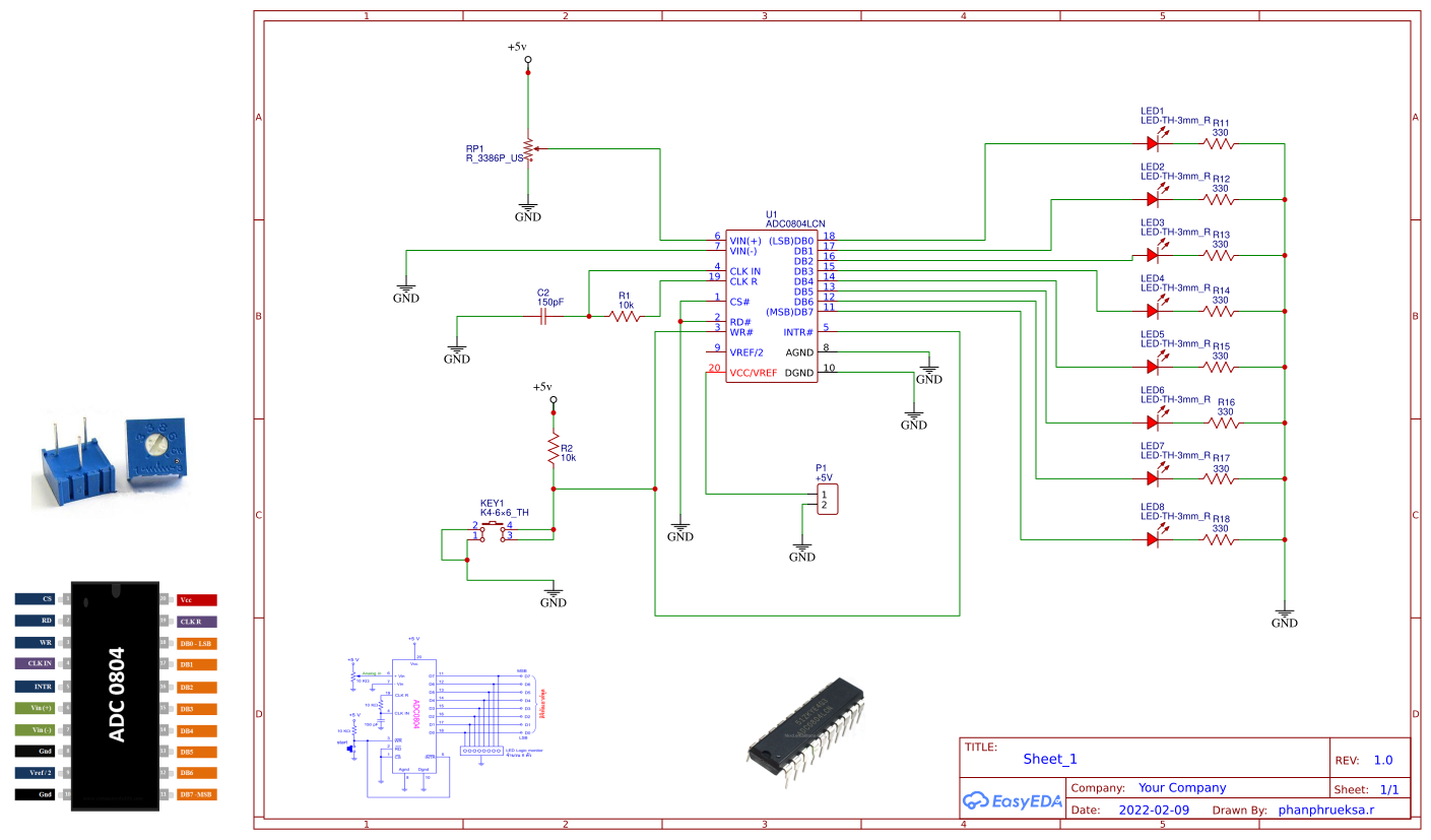 New Project ADC0804 - EasyEDA open source hardware lab