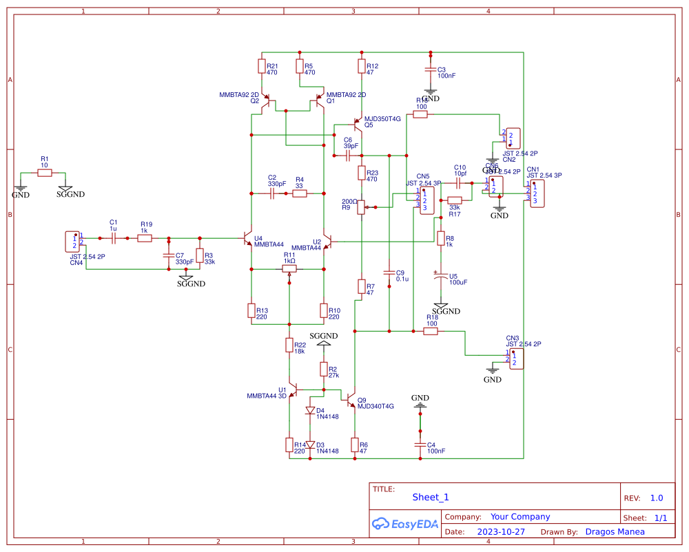 MOSFET Amplifier Class AB - Driver - Powerstage - DC Protect - OSHWLab