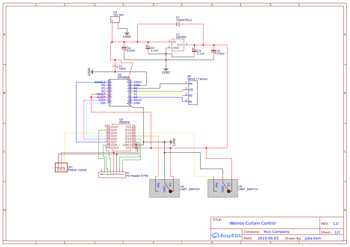 Wemos Curtain Control - EasyEDA open source hardware lab