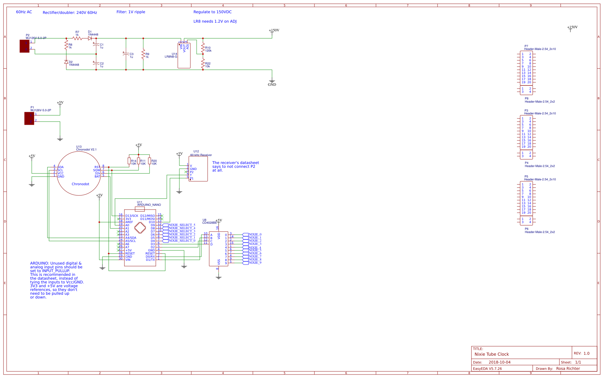 Nixie Clock - EasyEDA open source hardware lab