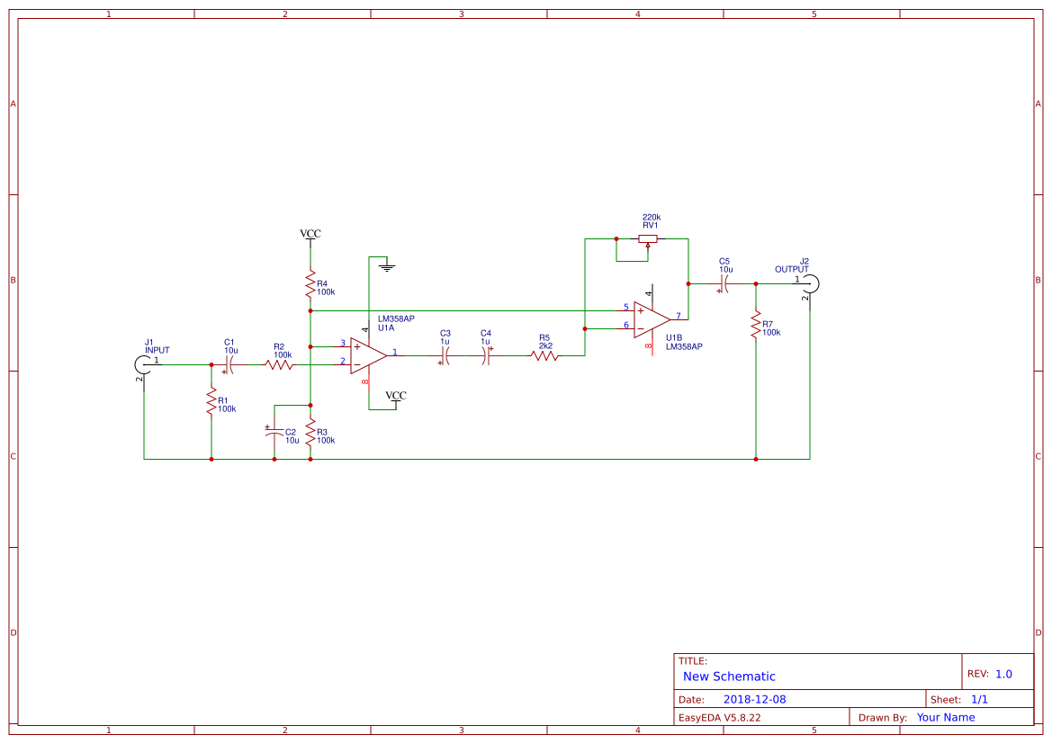 Universal audio preamplifier - EasyEDA open source hardware lab