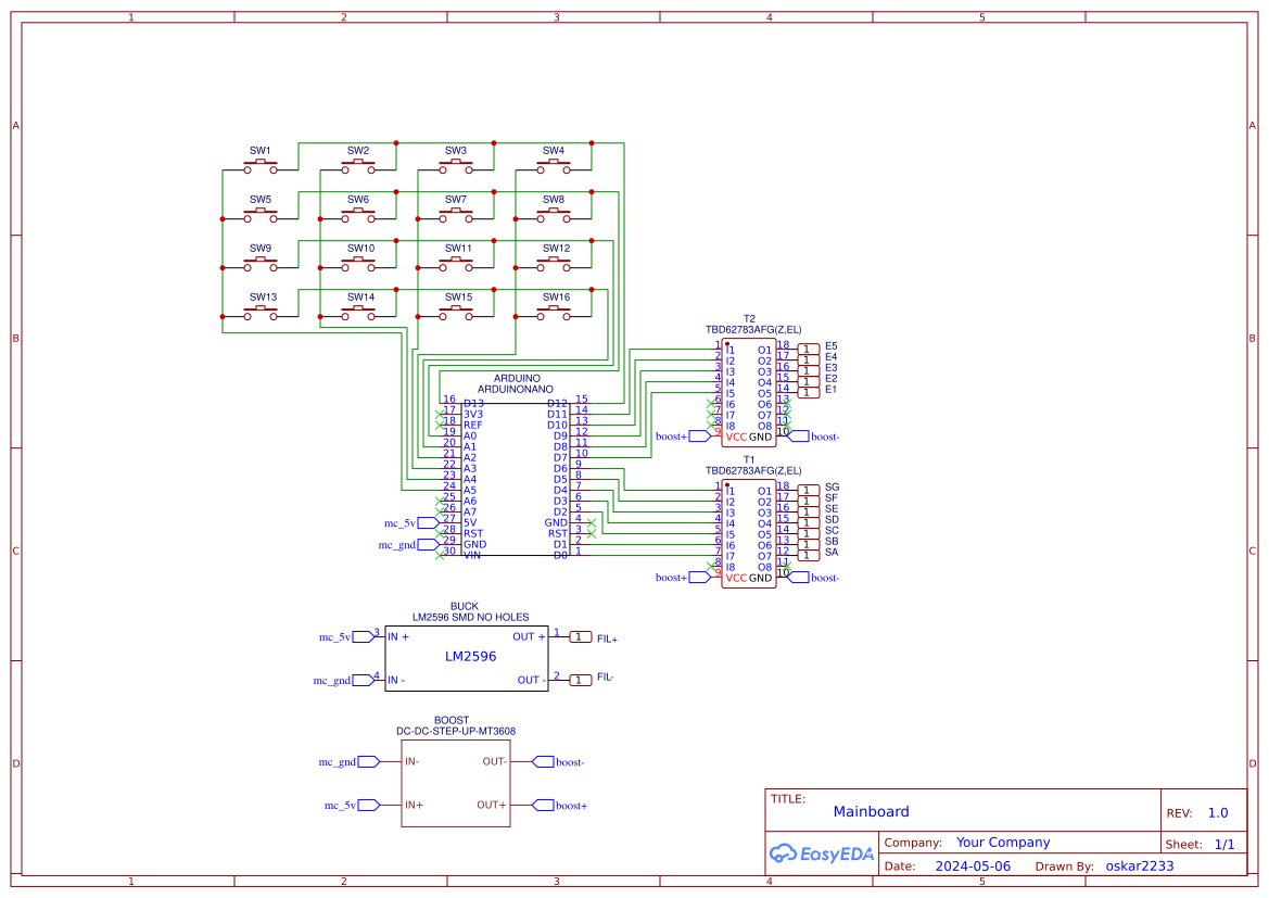 IV-12 Calculator Mainboard - EasyEDA open source hardware lab