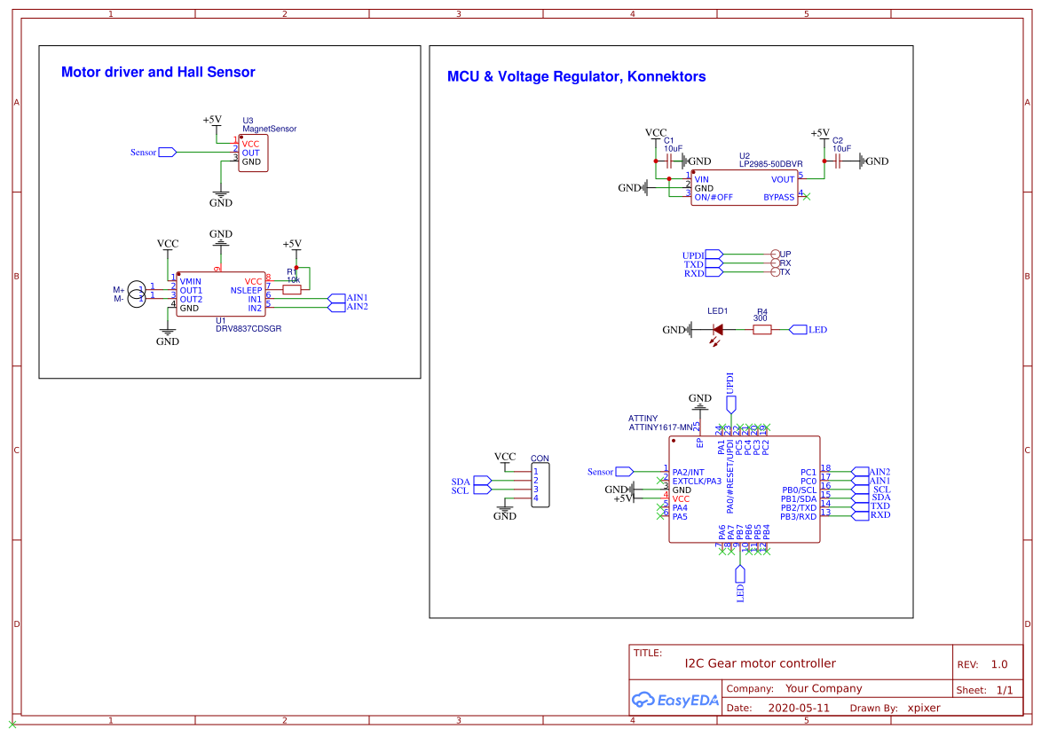 I2c Motor Controller Small Chip Easyeda Open Source Hardware Lab 2609