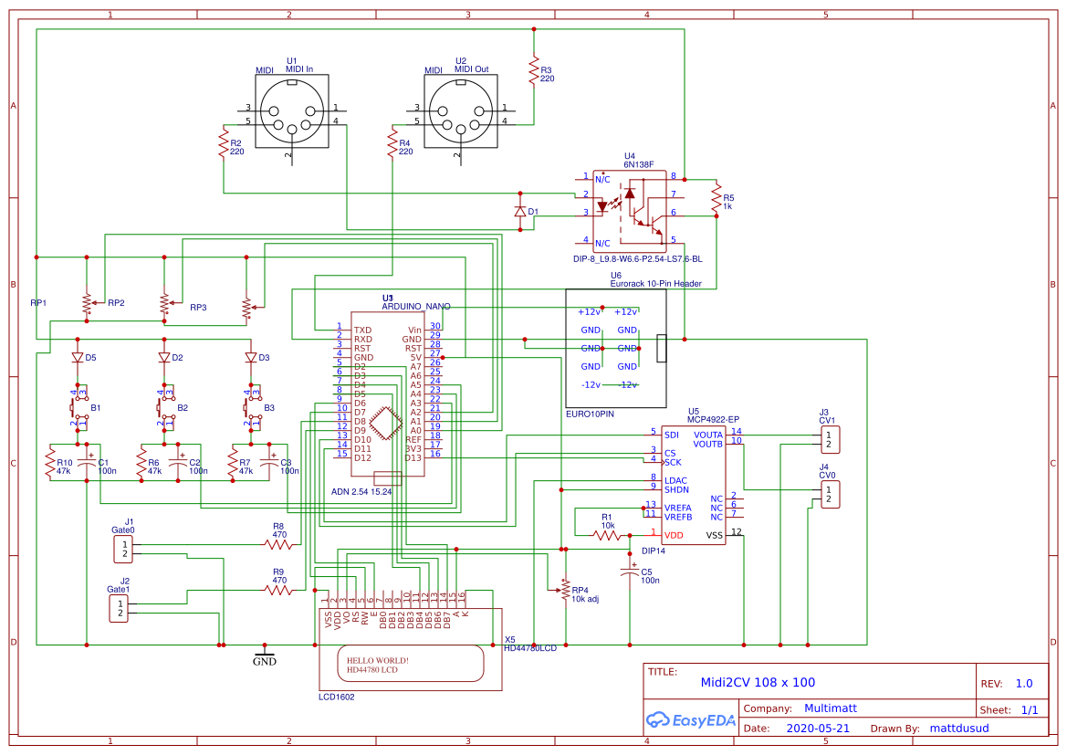 midi CV box LL412 - EasyEDA open source hardware lab