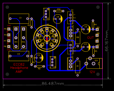ECC82 Tube HeadPhone Amp - OSHWLab