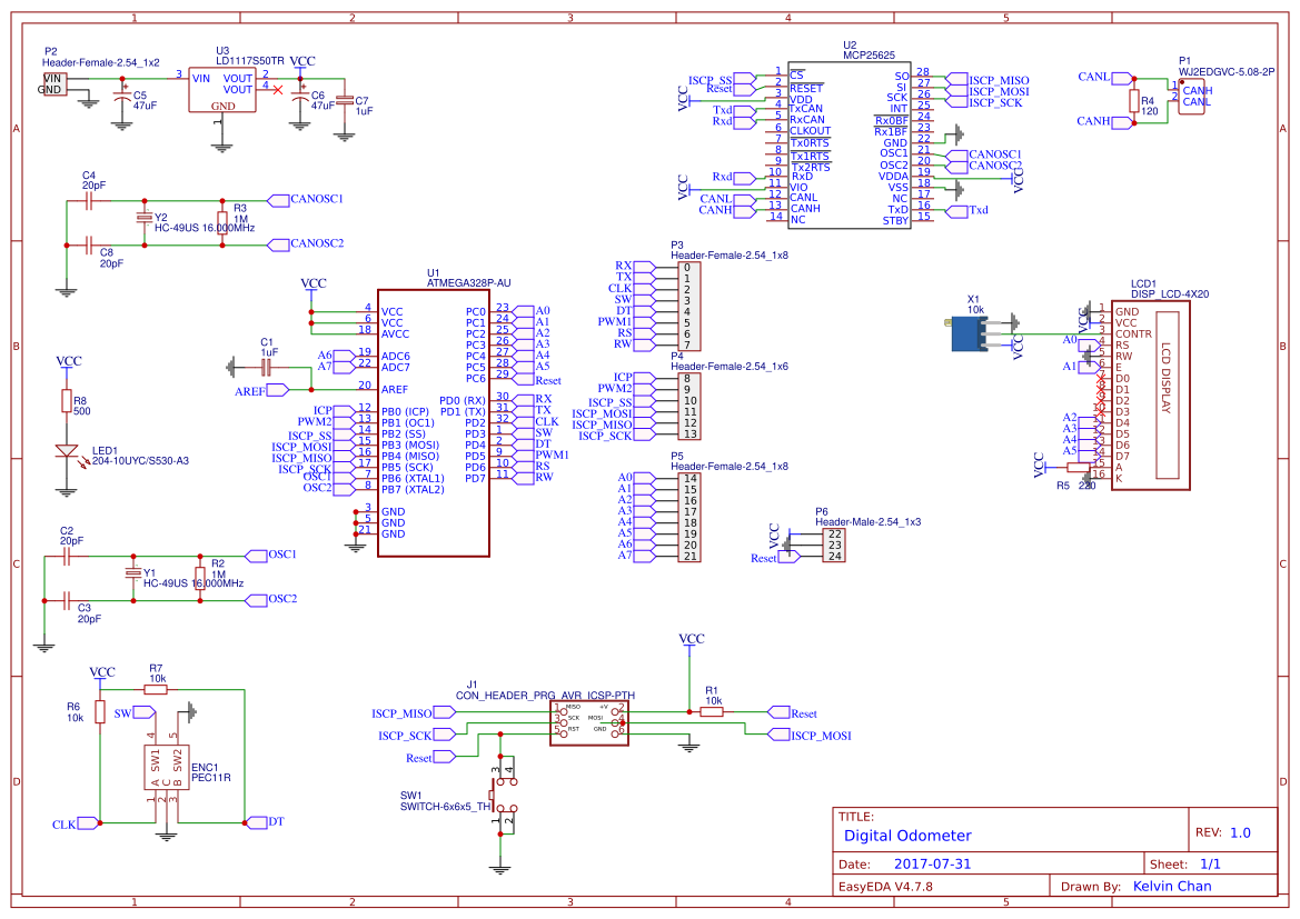 Digital Odometer - EasyEDA open source hardware lab