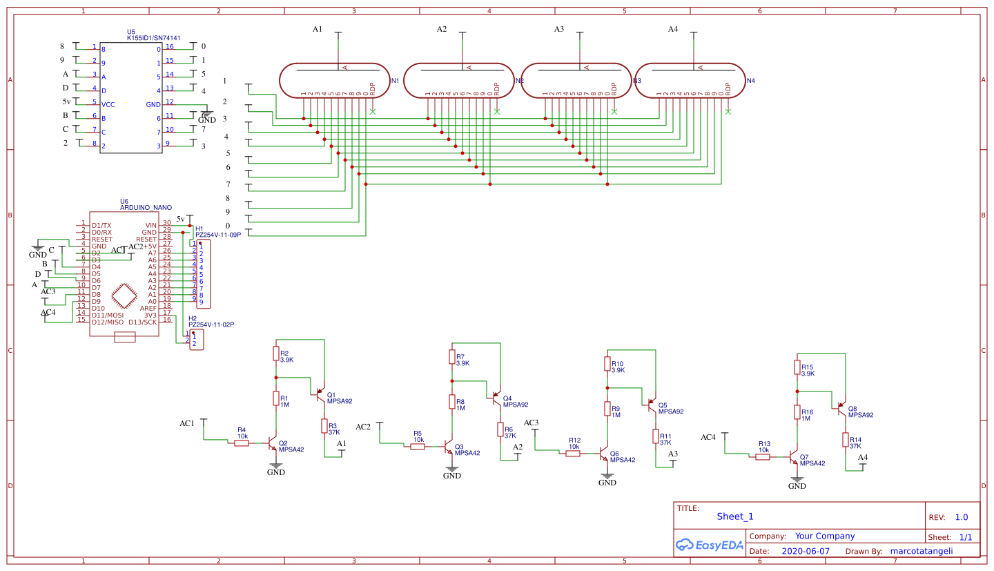 Nixie Multiplexing Easyeda Open Source Hardware Lab