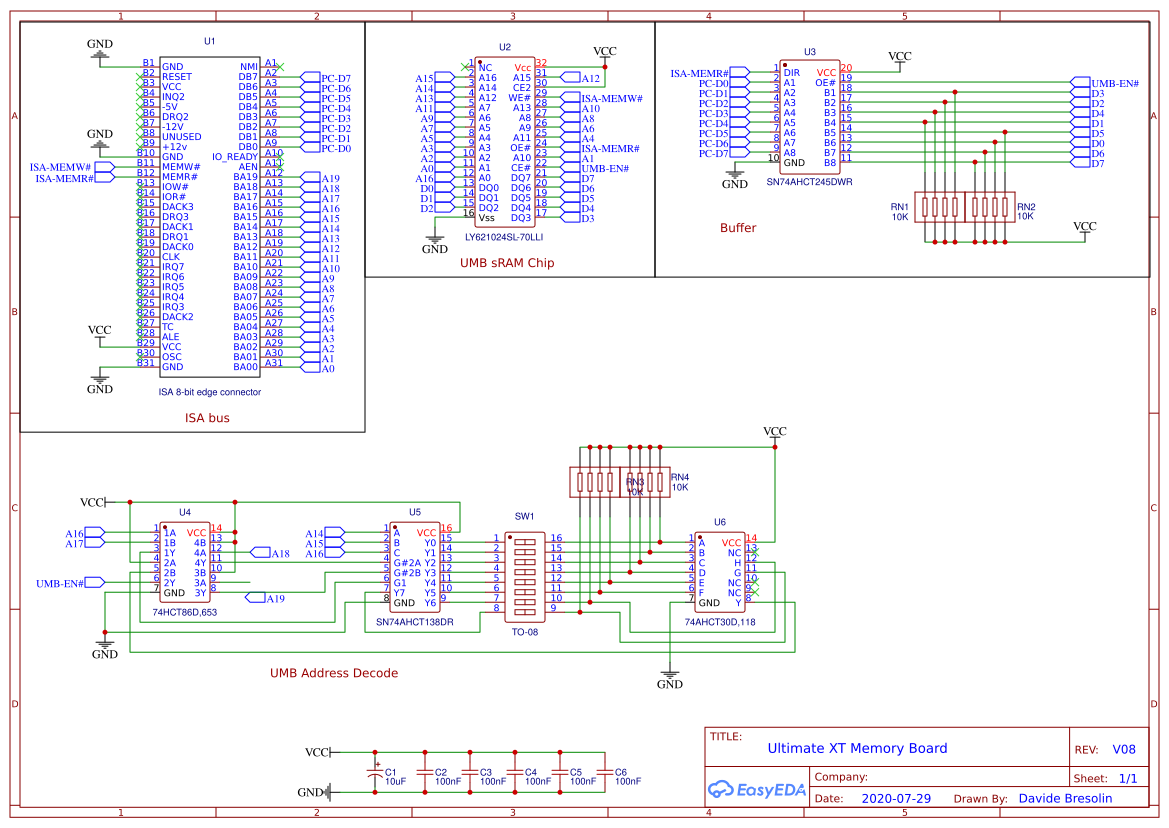 Ultimate XT RAM Board - OSHWLab