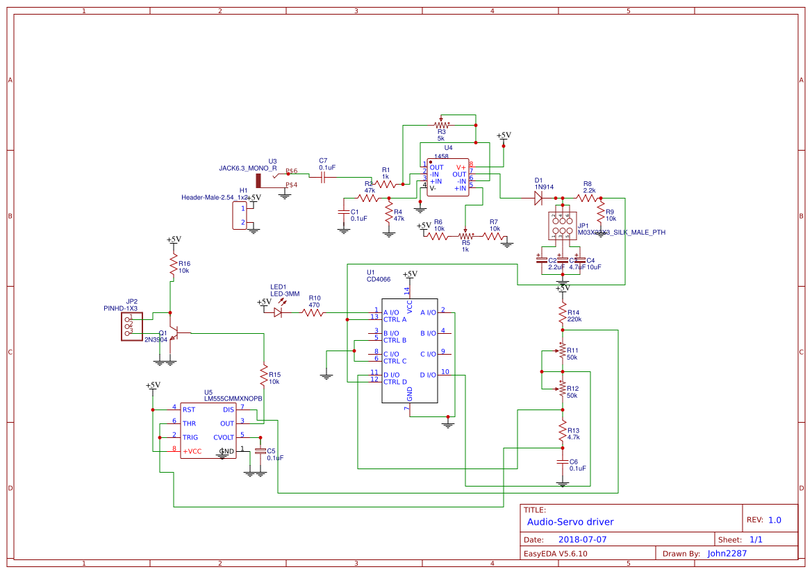 Audio-Servo driver - EasyEDA open source hardware lab