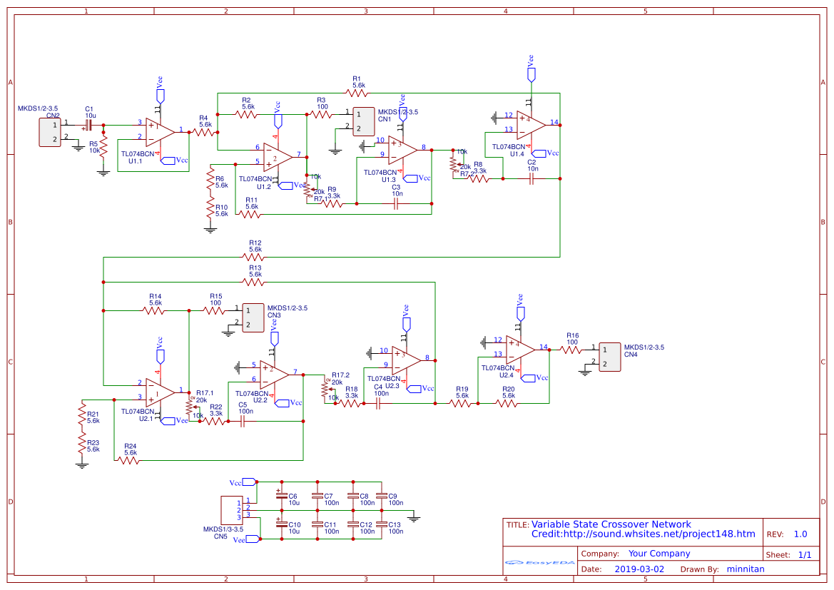 ENGR 202 LAB Crossover Circuit - Platform for creating and sharing projects - OSHWLab