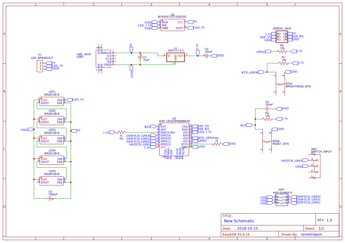 esp led controller prototype - EasyEDA open source hardware lab