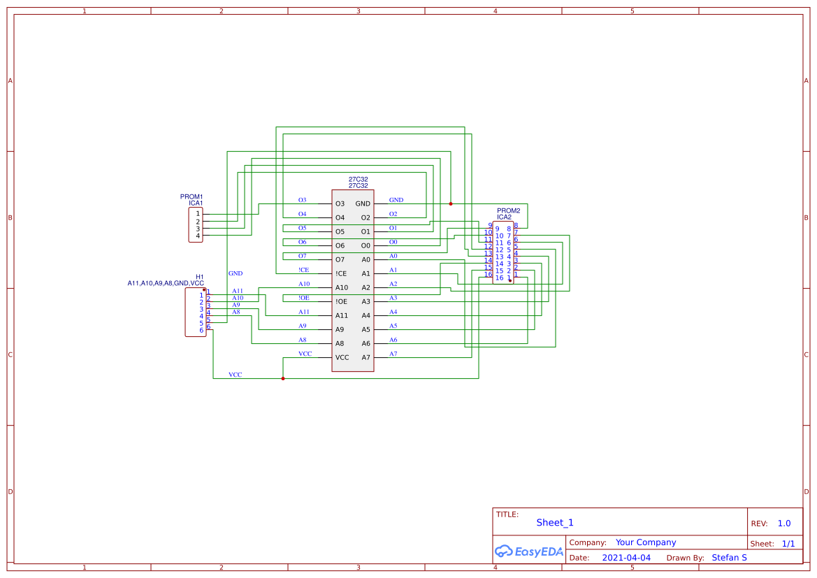 PROM Adapter 27C32 (untested) - EasyEDA open source hardware lab