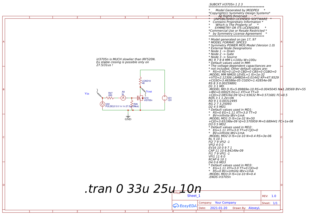 Mosfet key simulation - OSHWLab