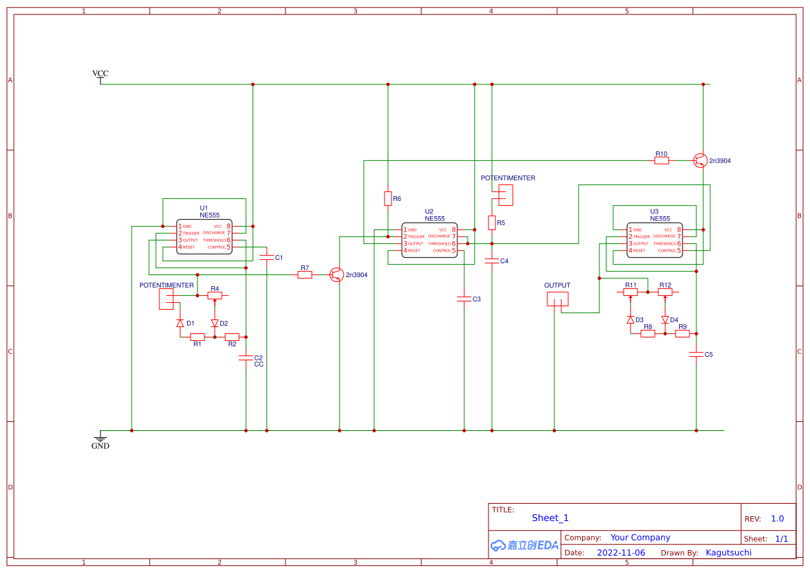 555 timer staccato - EasyEDA open source hardware lab