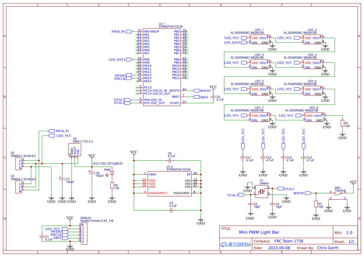 MiniProgrammableLightBar - EasyEDA open source hardware lab