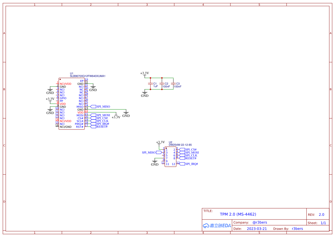 TPM 2.0 (MS-4462) Two Sides - OSHWLab
