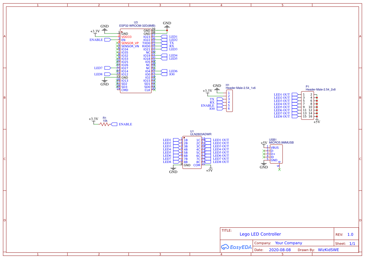 Lego LED controller - OSHWLab