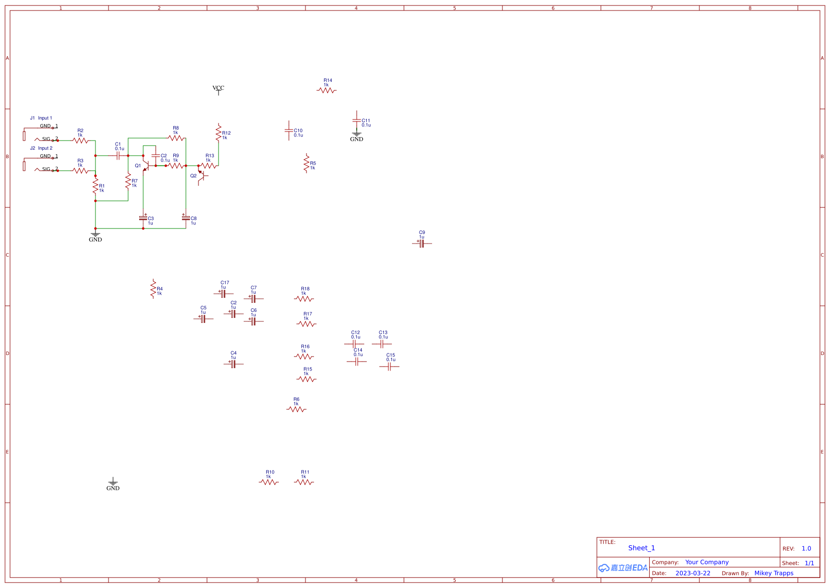 10 watt amp circuit trace out - OSHWLab