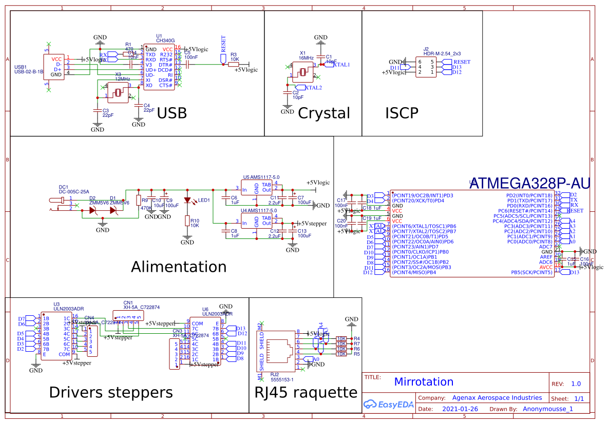 Carte 328P-AU/ULN2003 - EasyEDA open source hardware lab
