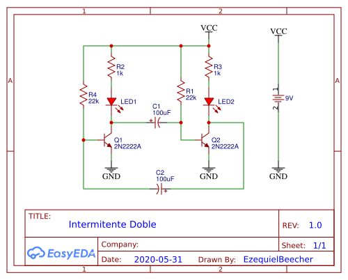 Intermitente Doble - EasyEDA open source hardware lab
