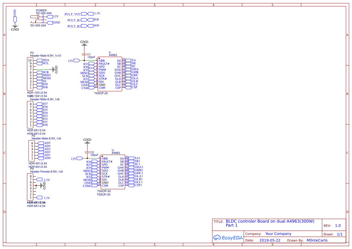 Allegro A4963 Motor Control Board for dual BLDC motors - OSHWLab