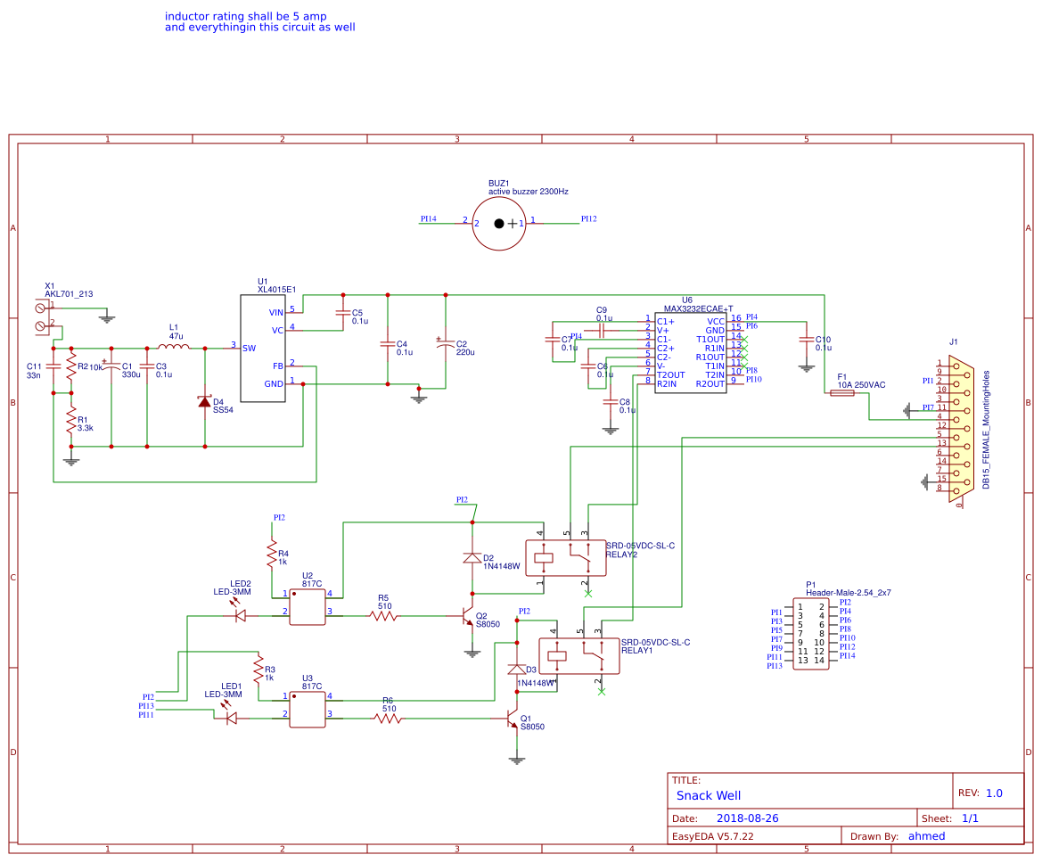 Snack Well Vending - EasyEDA open source hardware lab