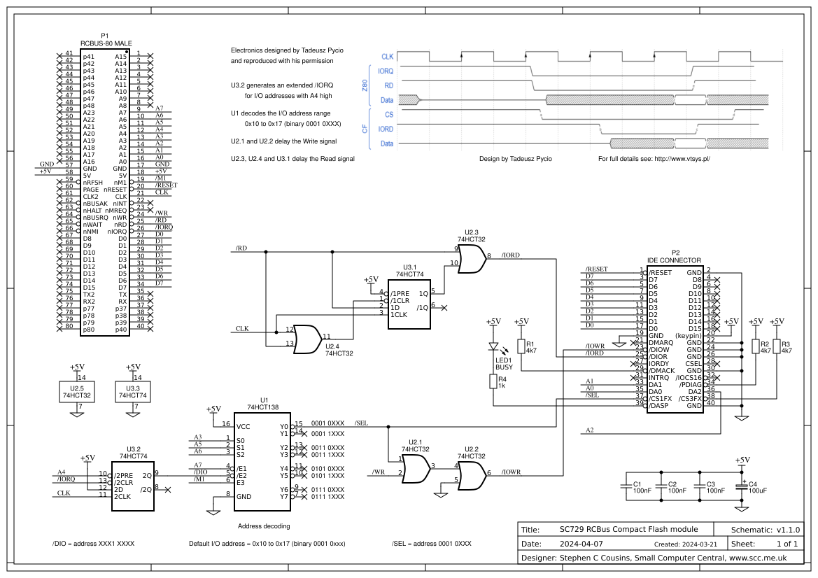 SC729 v1.1 Compact Flash module - EasyEDA open source hardware lab