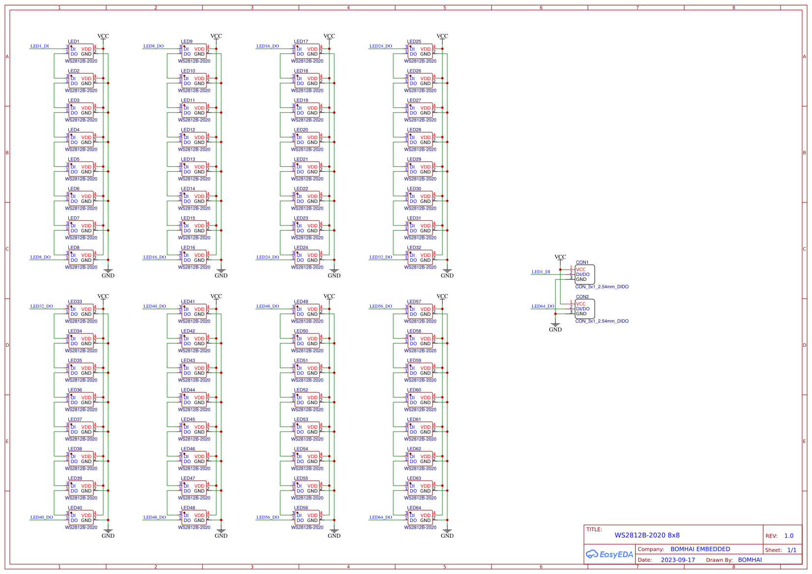 ws2812b-2020-8x8 - EasyEDA open source hardware lab