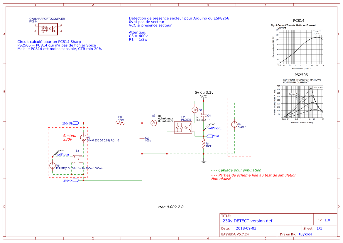 arduino esp8266 230V-Detection - OSHWLab
