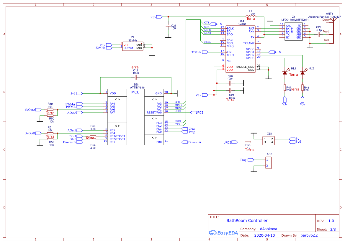 BathRoom Controller - EasyEDA open source hardware lab