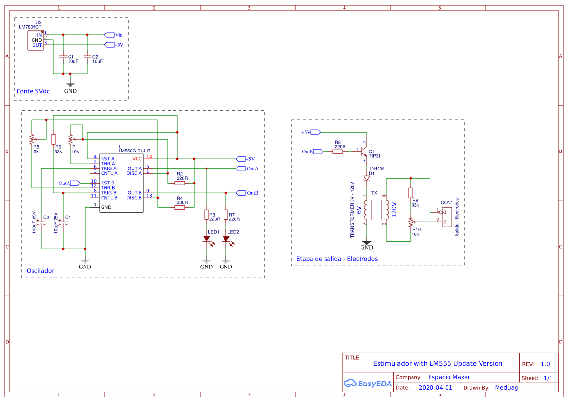 Estimulador With 555 Platform For Creating And Sharing Projects Oshwlab