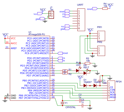 arduino motion / low voltage rf24 alarm - OSHWLab