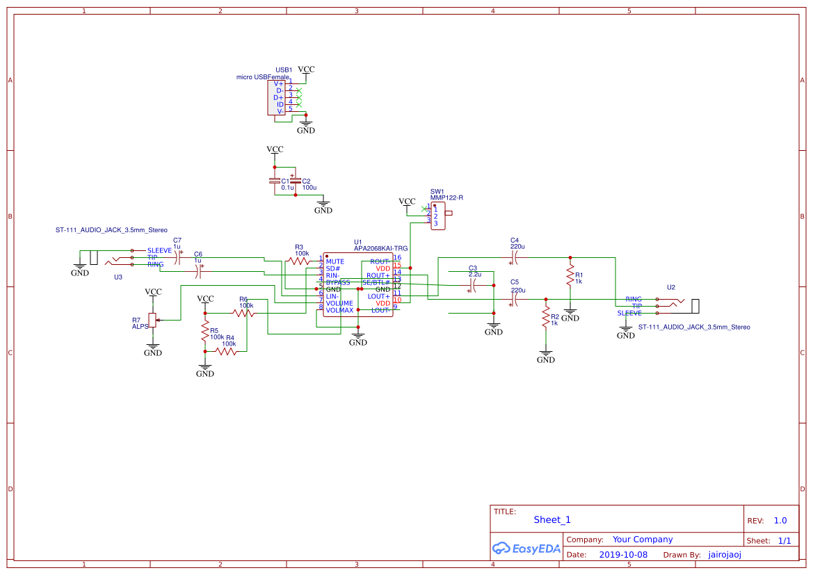 Stereo Amplifier - Platform for creating and sharing projects - OSHWLab